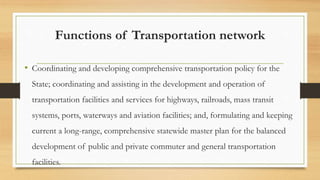 functions of transportation network-cocncept of accessibility an ...