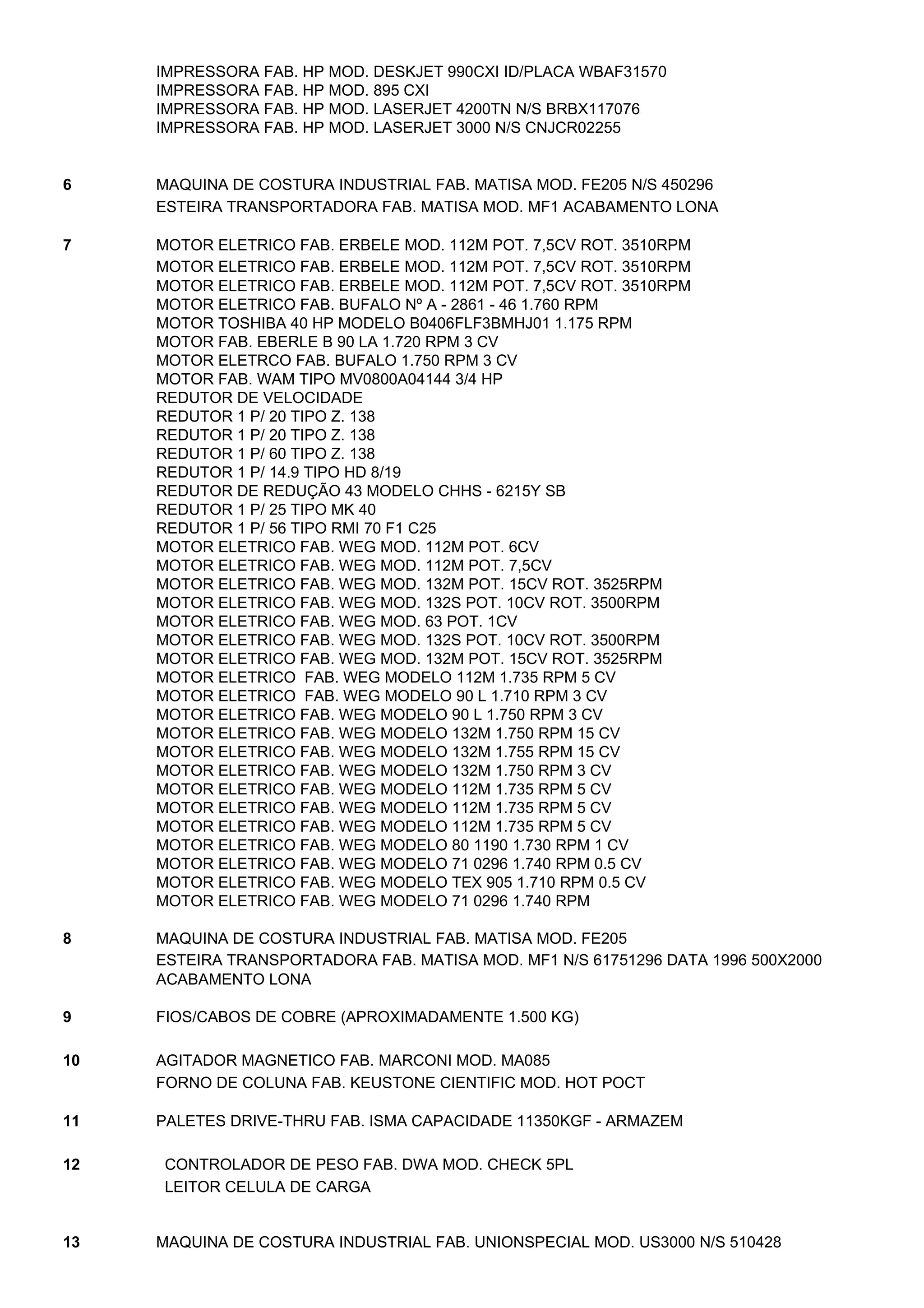 Leilão de Máquinas e Equipamentos | RTF