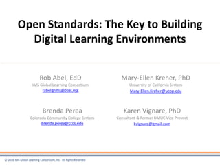 Open Standards- the key to building digital learning environments | PPT