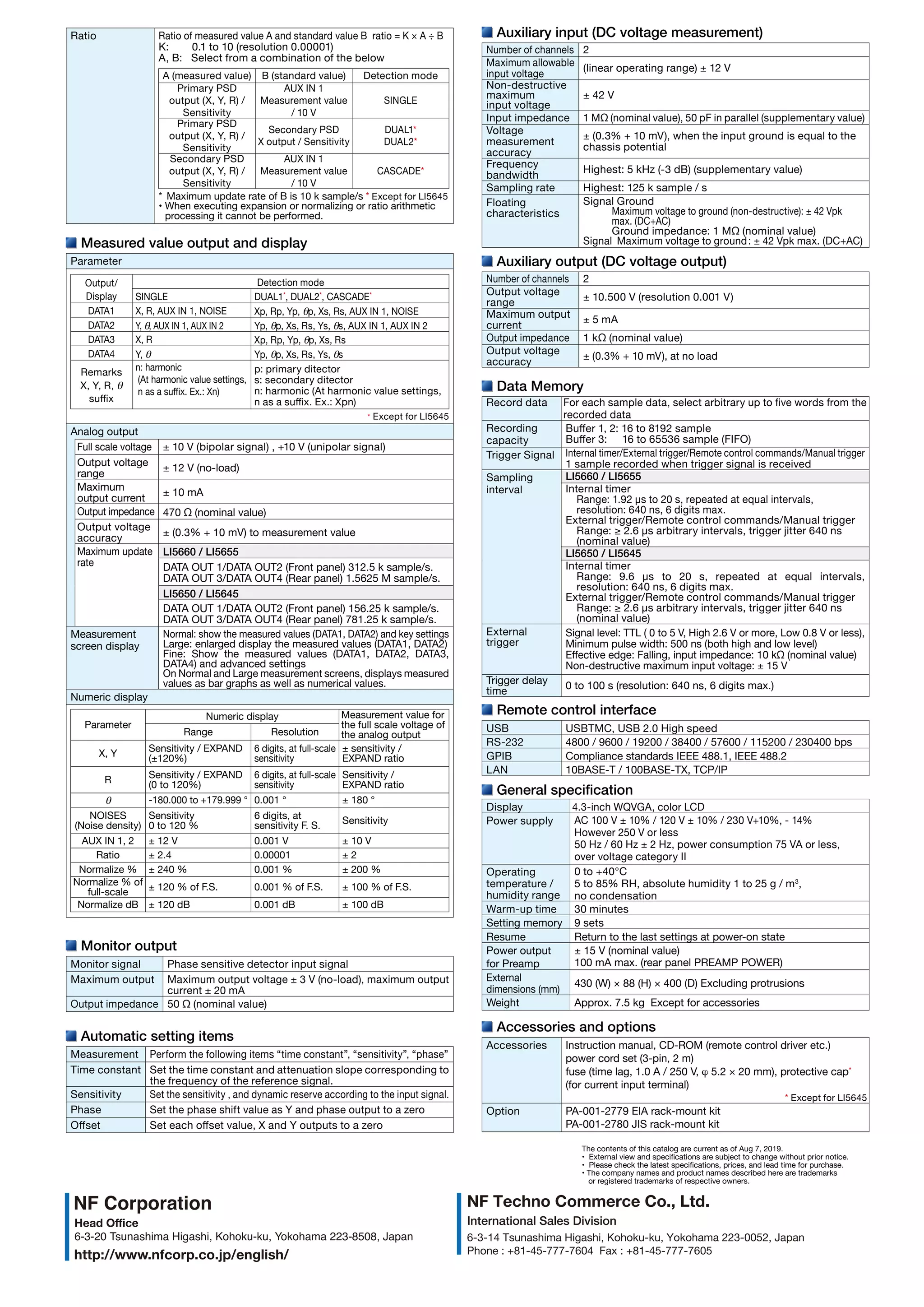 NF Digital Lock-in Amplifier LI5600 Series | PDF