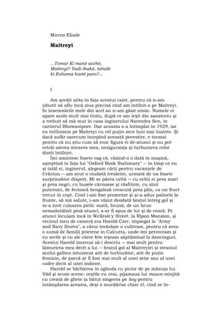 Eliade, mircea maitreyi | PDF