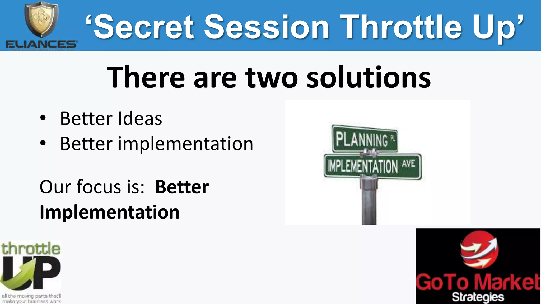 Eliances secret session Jim Miller throttle up go to market | PPTX ...