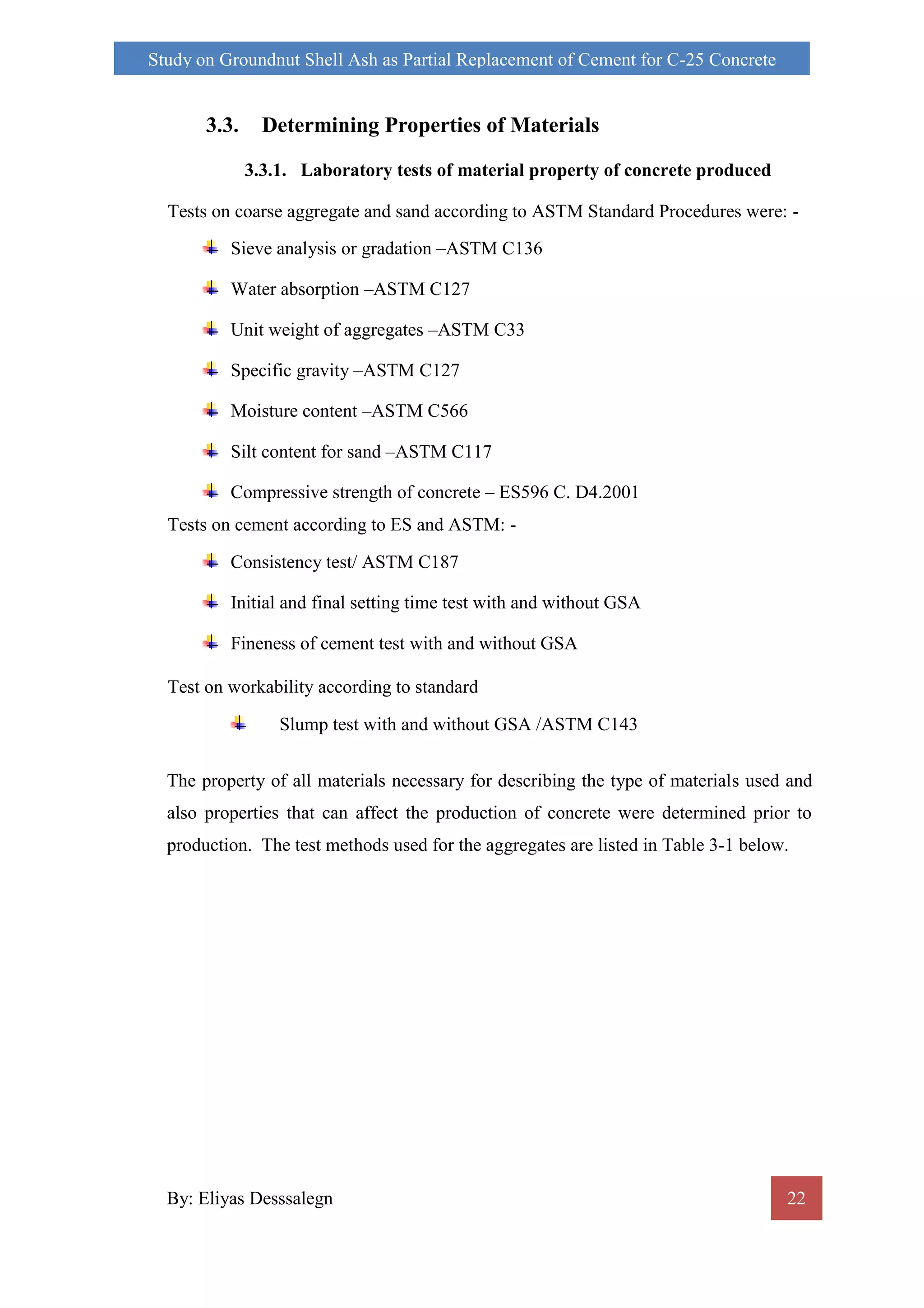 Study on groundnut shell ash as partial replacement of cement in ...