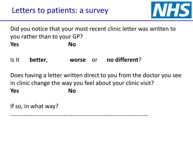 Writing letters to patients and copying GP in | PPT