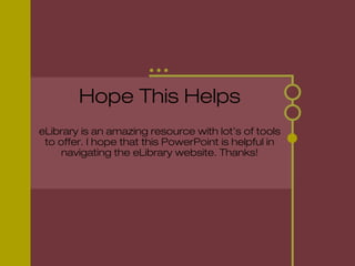 eLibrary presentation (How to Search) | PPT