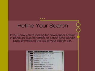 eLibrary presentation (How to Search) | PPT