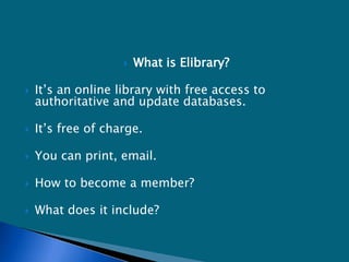Elibrary usa presentation | PPTX