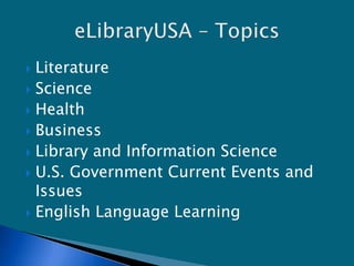Elibrary usa presentation | PPTX