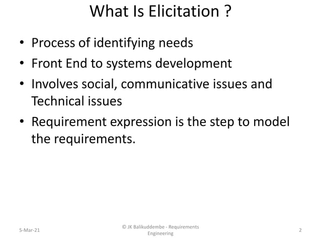 Elicitation.As the first step in Requirements Engineering | PDF | IT ...