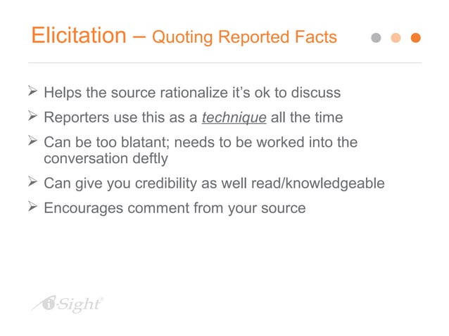 Investigation Interview: Elicitation Techniques | PPT | Science