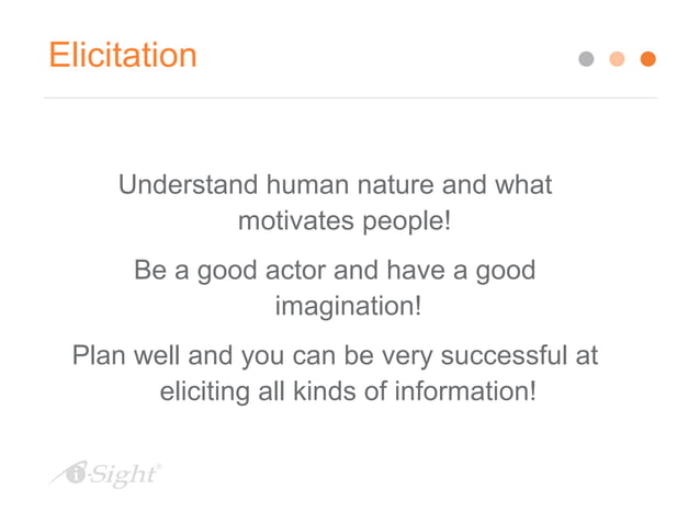 Investigation Interview: Elicitation Techniques | PPT | Science