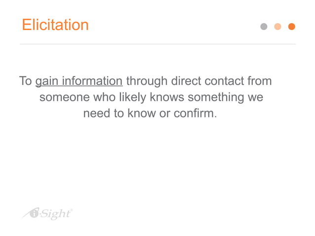 Investigation Interview: Elicitation Techniques | PPT | Science