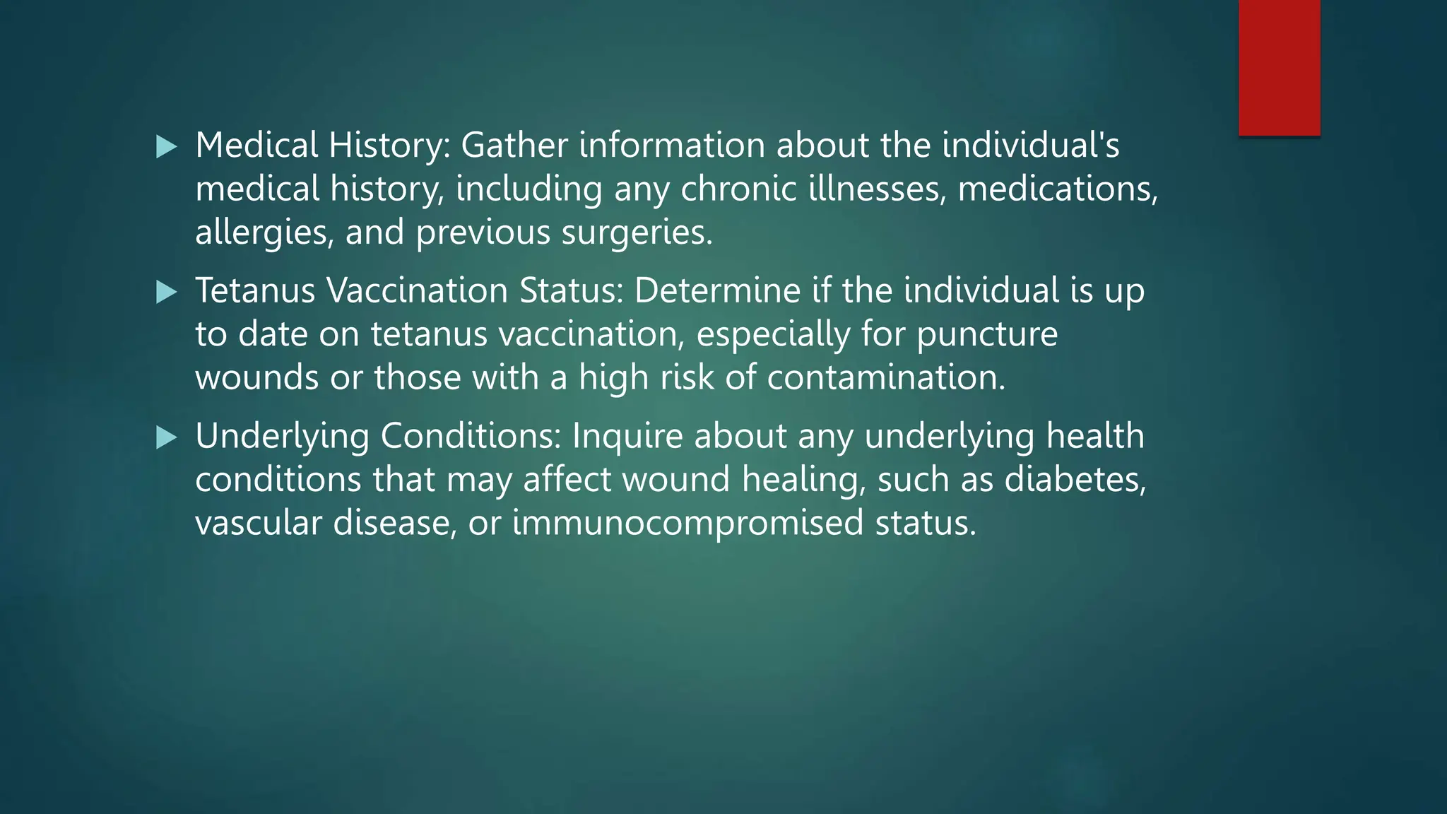 Elicit, Document and present history in a patient presenting with wounds..pptx