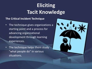 Eliciting Tacit Knowledge for Learning | PPT