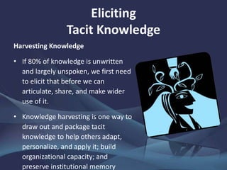Eliciting Tacit Knowledge for Learning | PPT