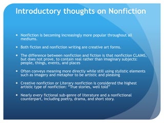 Eli eng125 intro to non fiction | PPTX