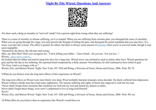 Elie Wiesel Night | PDF | Judaism | Religion & Spirituality