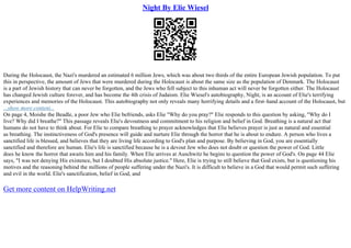 Elie Wiesel Night | PDF | Judaism | Religion & Spirituality