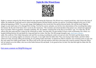 Elie Wiesel Night | PDF | Judaism | Religion & Spirituality