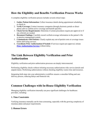 Eligibility and Benefits Verification Services: A Cornerstone of ...