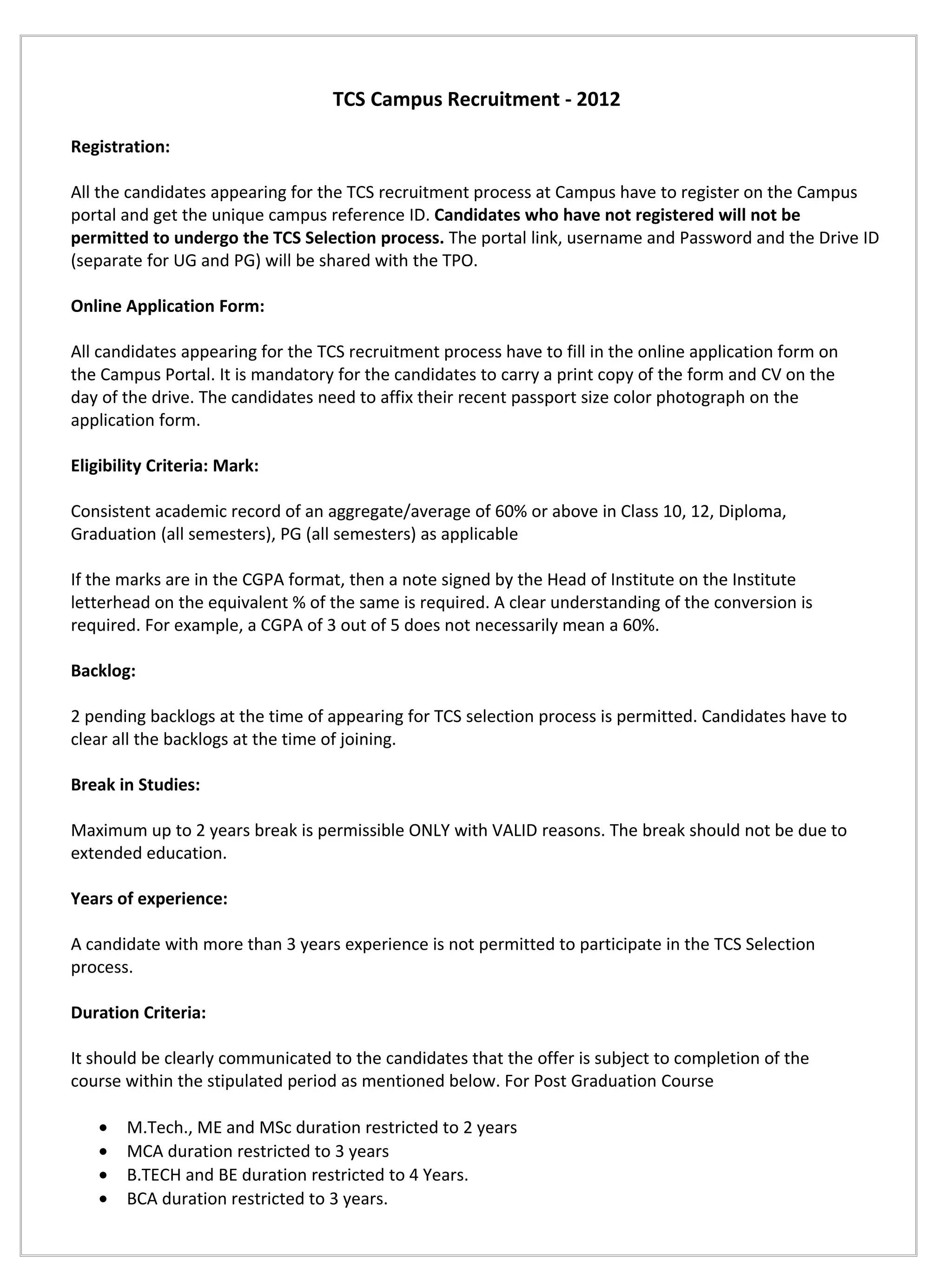 Eligibility criteria | DOC
