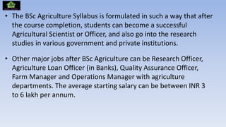 Eligibility criteria for B.Sc Agriculture | PPTX
