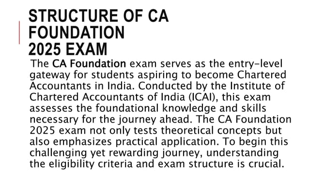 Eligibility Criteria and Exam Structure of CA Foundation 2025 Exam.pptx