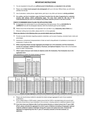 Eligibility criteria and instructions for Infosys Placement | DOC ...