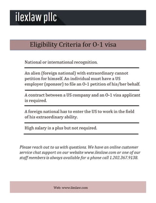 Eligibility criteria for O 1 visa | PDF
