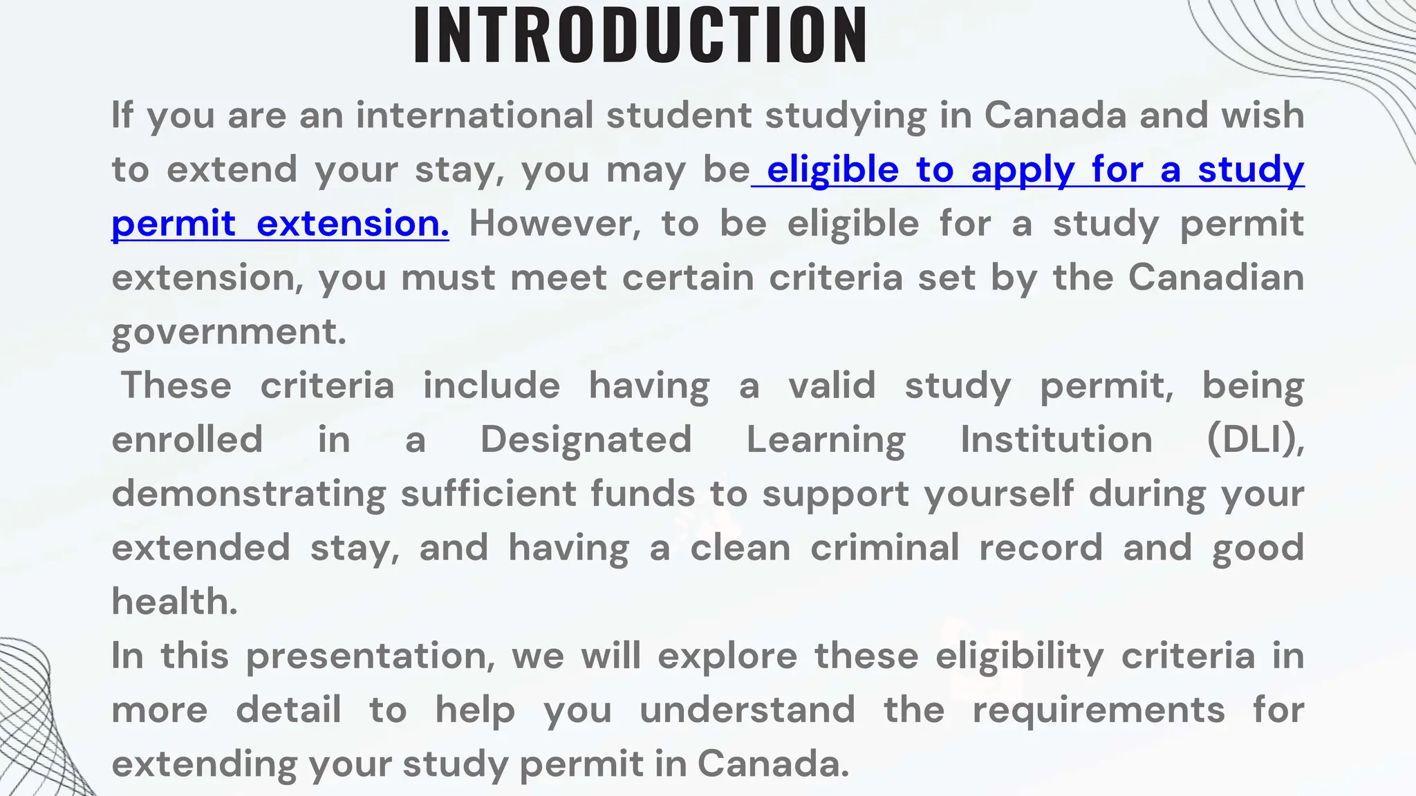Eligibility Criteria for Study Permit Extension in Canada | PPTX