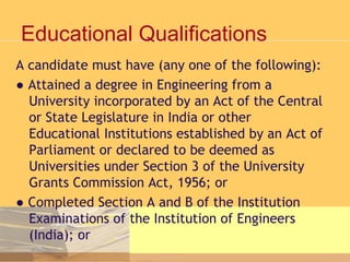 Eligibility for ies exams | PPT