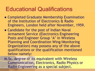 Eligibility for ies exams | PPT
