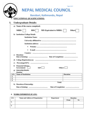 Eligibity foriegn NMC form | PDF