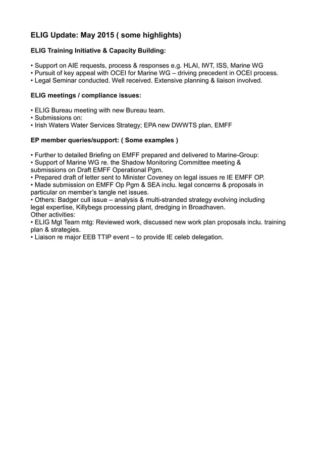 Elig update may 2015 | PDF | Free Download