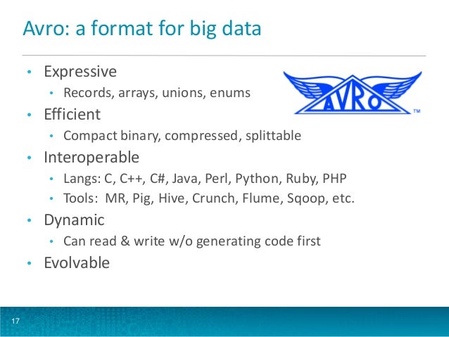 Avro: a format for big