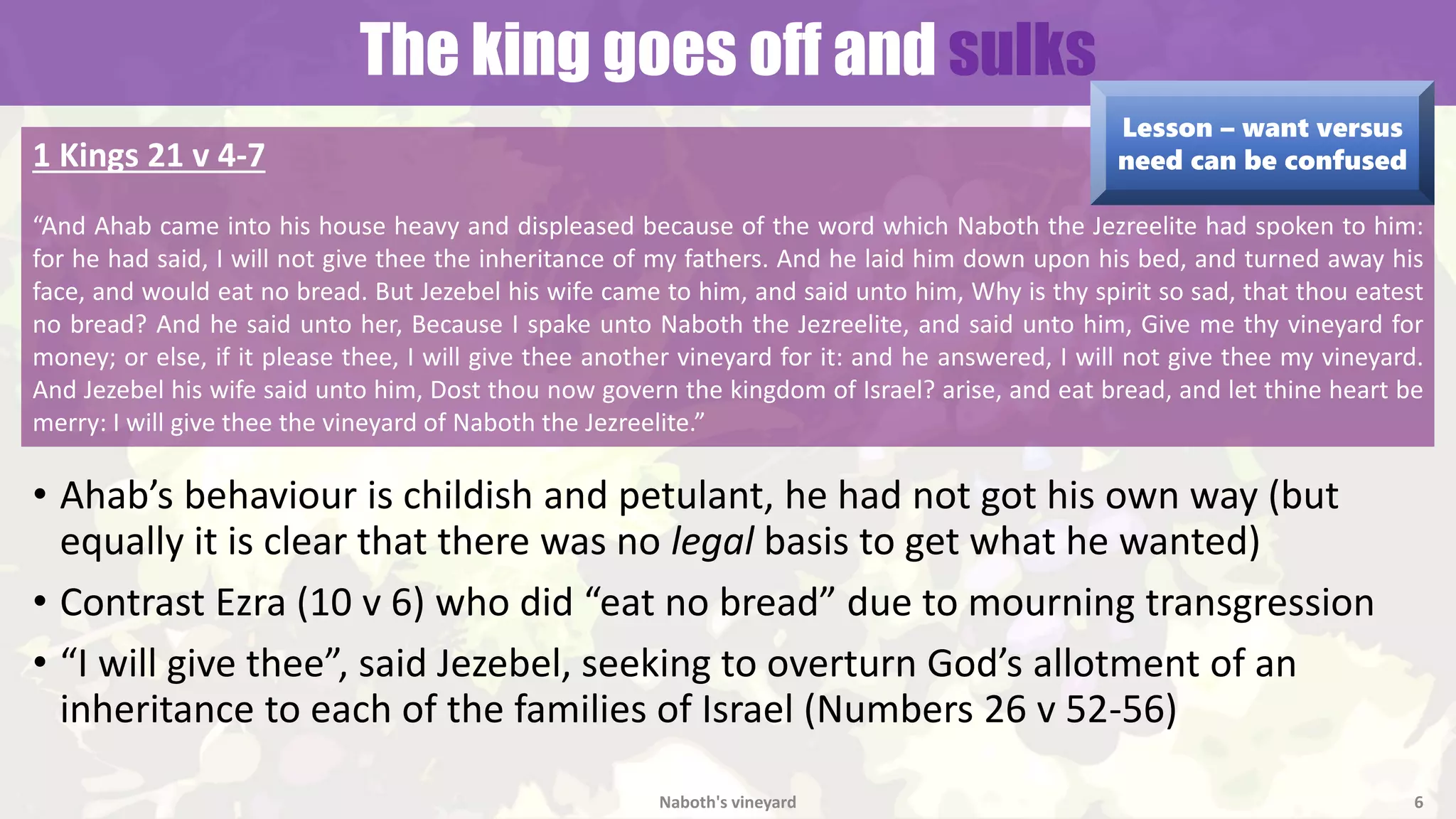 Elijah - Naboths vineyard (1 Kings 21) | PPTX