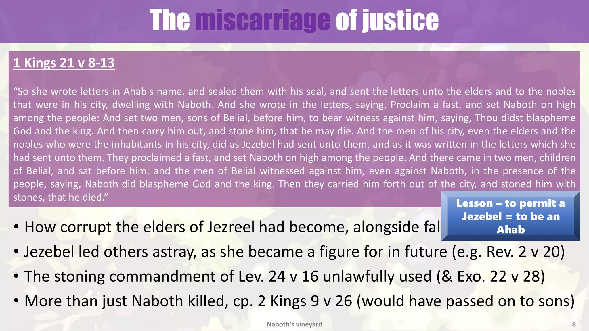 Elijah - Naboths vineyard (1 Kings 21) | PPTX
