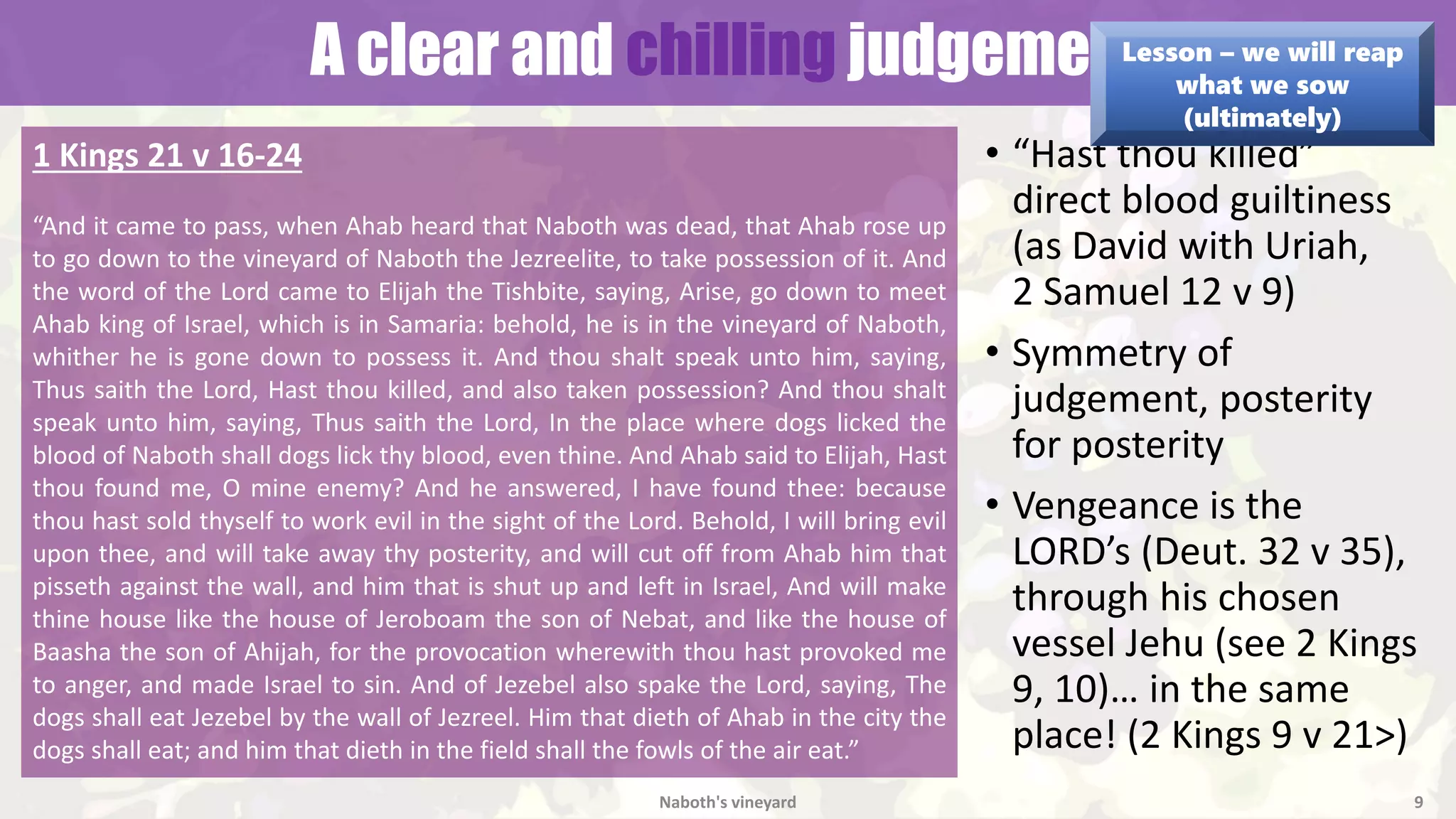 Elijah - Naboths vineyard (1 Kings 21) | PPTX