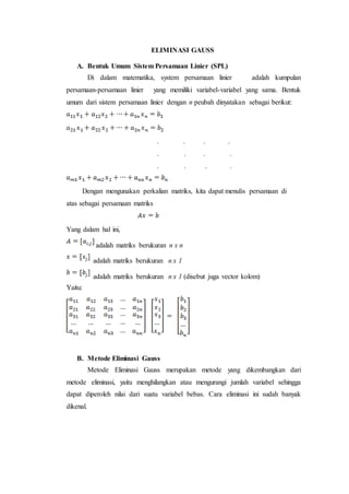 Eliminasi gauss | DOCX