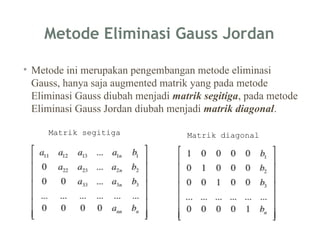 Eliminasi-gauss-jordan Sistem Persamaan Linear Metode eliminasi Gaussian | PPT