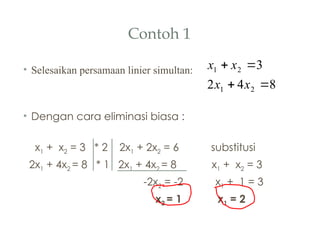 Eliminasi-gauss-jordan Sistem Persamaan Linear Metode eliminasi Gaussian | PPT