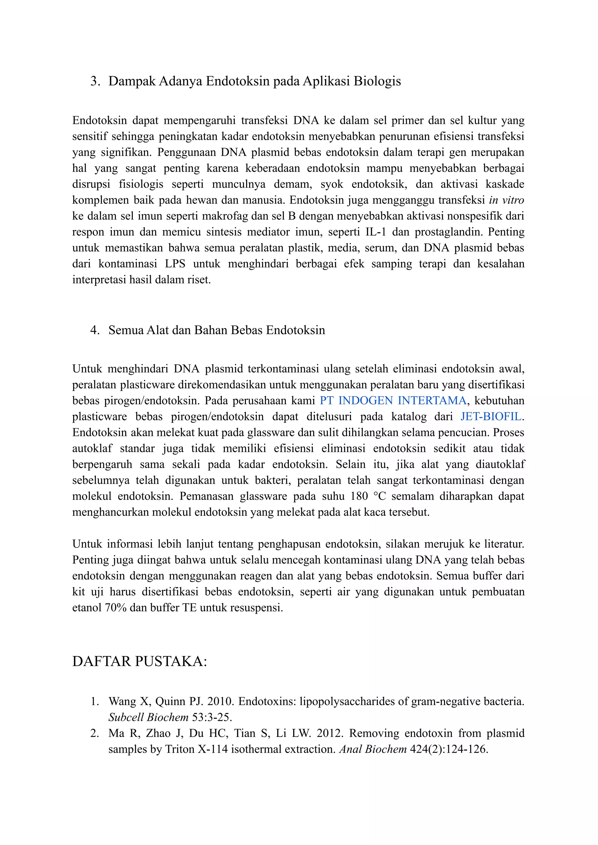 Eliminasi Endotoksin dalam Proses Ekstraksi Plasmid - PT Indogen ...