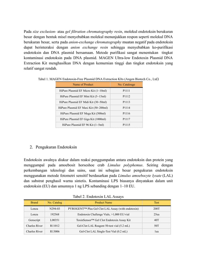 Eliminasi Endotoksin dalam Proses Ekstraksi Plasmid - PT Indogen ...