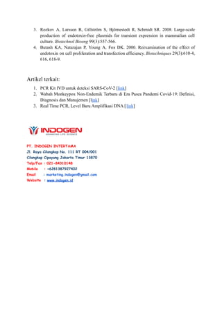Eliminasi Endotoksin dalam Proses Ekstraksi Plasmid - PT Indogen ...