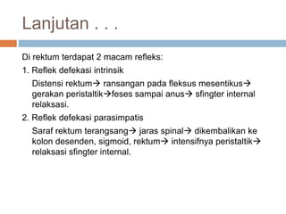 kebutuhan eliminasi fekal pada pasien di pelayanan kesehatan | PPTX