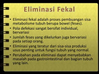 Eliminasi fekal ppt | PPT