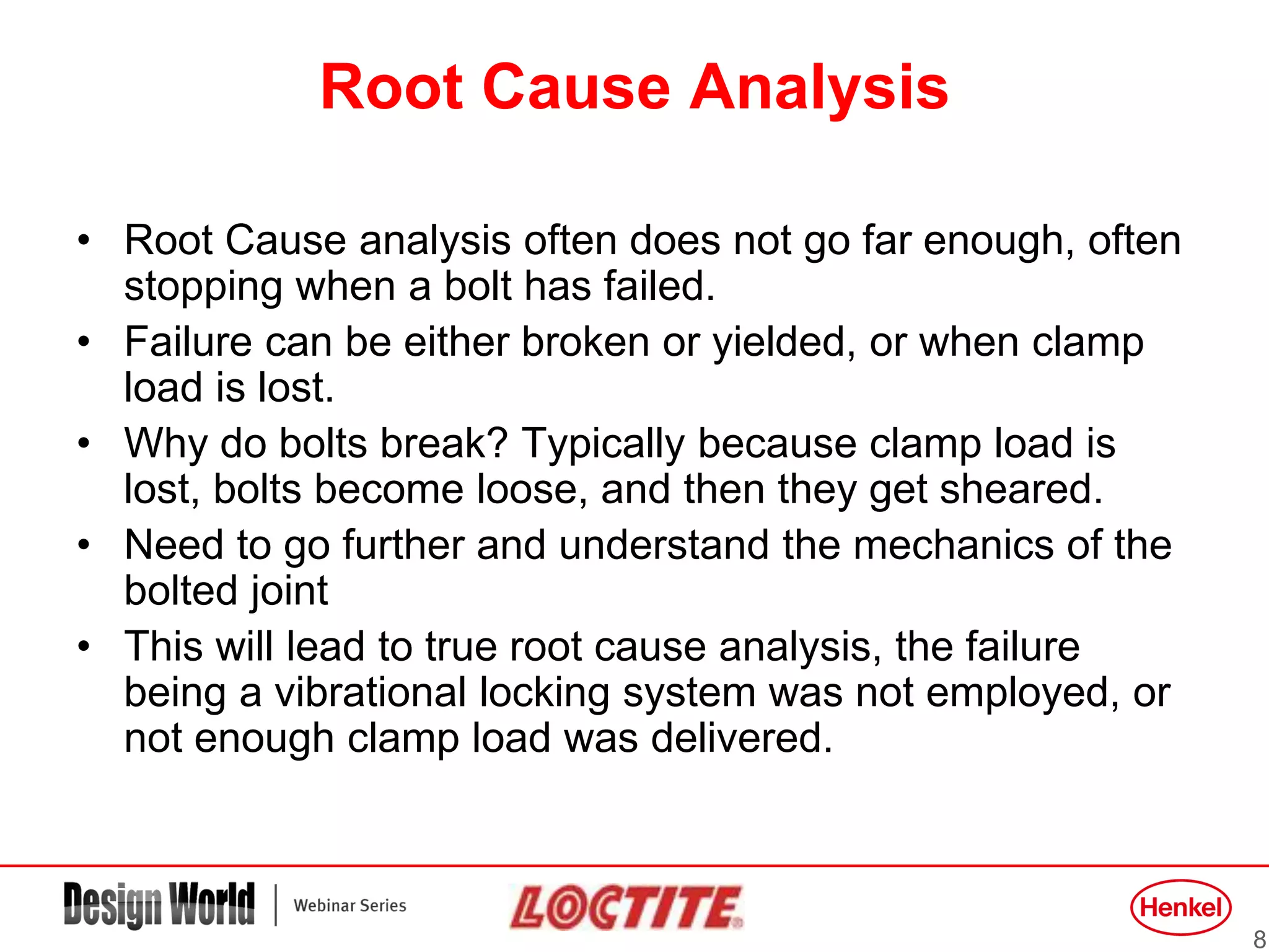 How to Eliminate Mechanical, Vibrational Loosening, Clampload ...