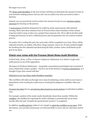 Eliminate Noise & Make Better Decisions (+ Free Noise Audit Template) | PDF