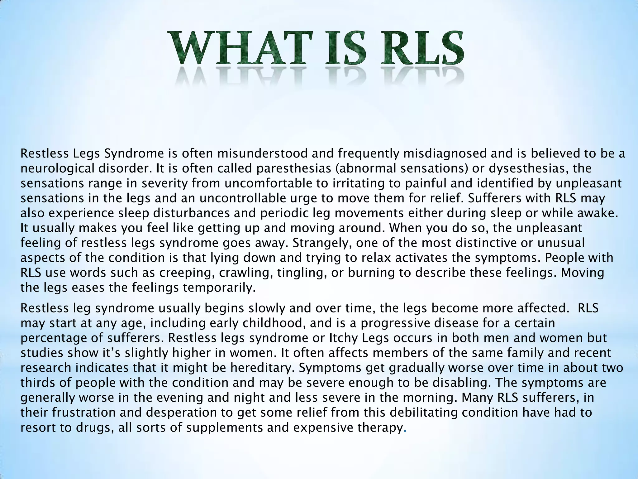 Eliminate restless leg syndrome | PPTX