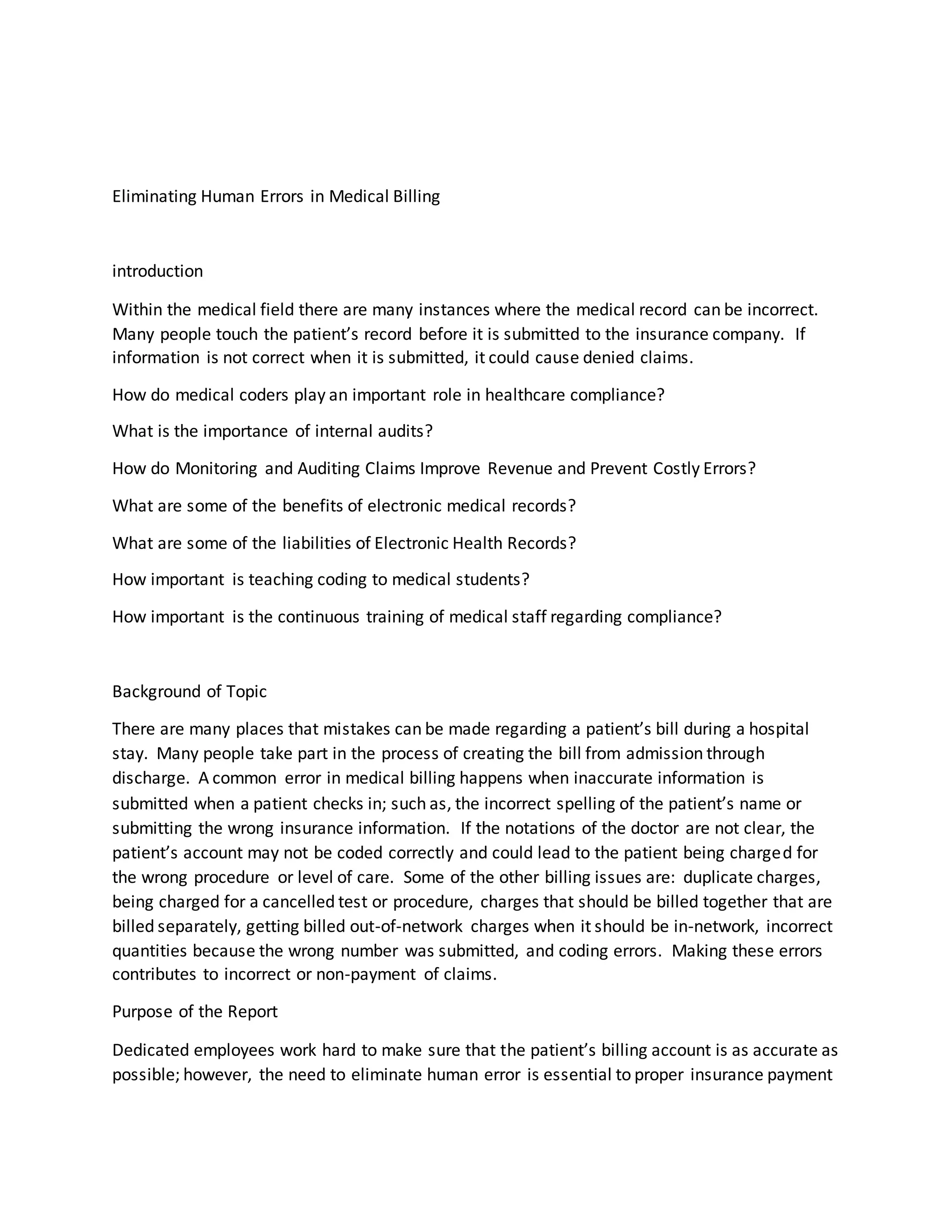 Eliminating human errors in medical coding | PDF